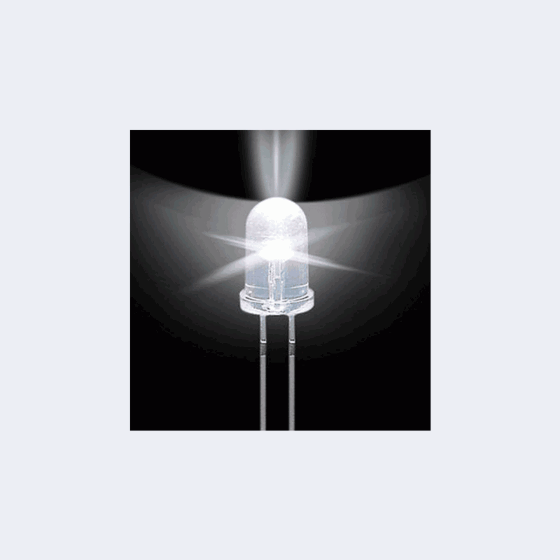 White LED 5mm دايود ضوئى أبيض الاضاءة (2pcs) – اتقان الالكترونية