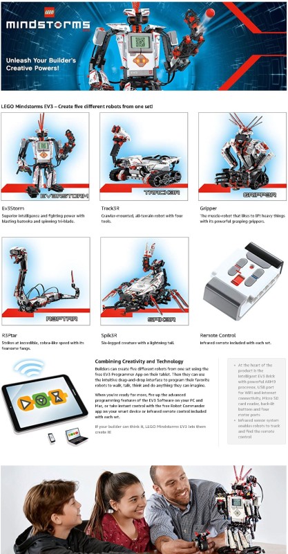 EV3 Robot Kit-LEGO MINDSTORMS EV3 31313 Kit with Remote Control – اتقان ...
