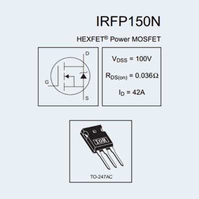 IRFP150N HEXFET Power MOSFET transistor 100V 42A – اتقان الالكترونية