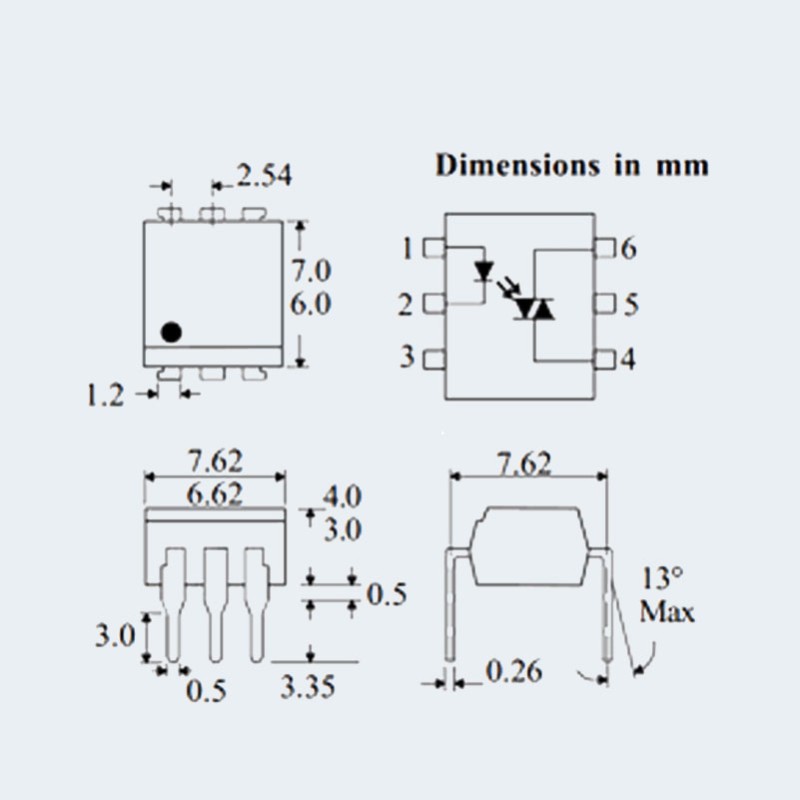 MOC3020 Opto-Triac Isolator – اتقان الالكترونية